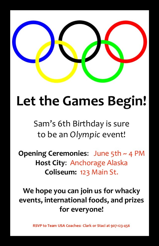 Olympic Themed Banquet Invitations Magic Birthday Party Invitation,